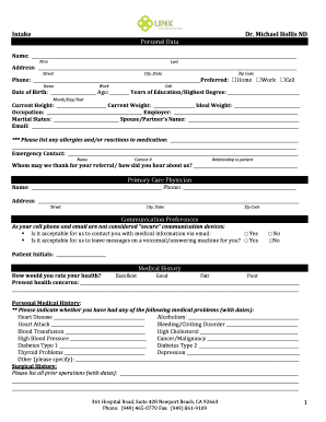 Fillable Online Complete ND Intake Form.docx Fax Email Print - pdfFiller