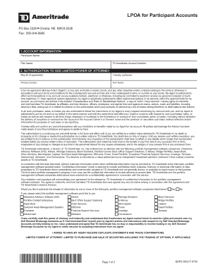 Fillable Online LPOA for Participant Accounts Fax Email Print - pdfFiller