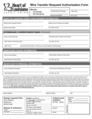 Fillable Online Wire Transfer Request/ Authorization Form Fax Email ...