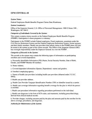 Fillable Online opm OPM CENTRAL-18 - opm Fax Email Print - pdfFiller