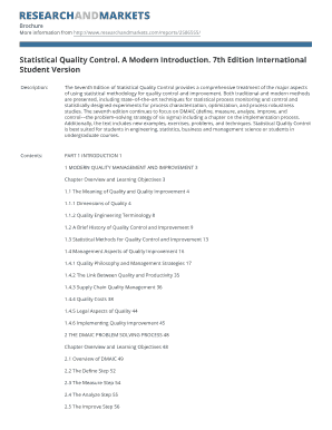 Fillable Online Statistical Quality Control. A Modern Introduction. 7th ...