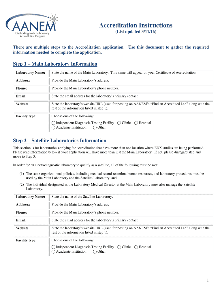 Fillable Online aanem Accreditation Check List - AANEM Fax Email Print ...