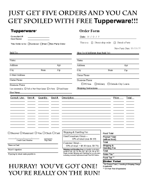 Fillable Online Just get five orders and you can get spoiled with free ...