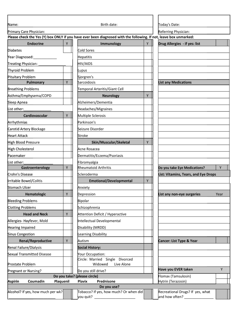 Fillable Online Birth date: Fax Email Print - pdfFiller
