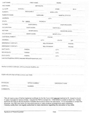 Fillable Online NICK NAME: Fax Email Print - pdfFiller