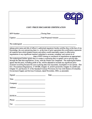 Fillable Online app ocp dc Cost Price Analysis and Negotiations ...