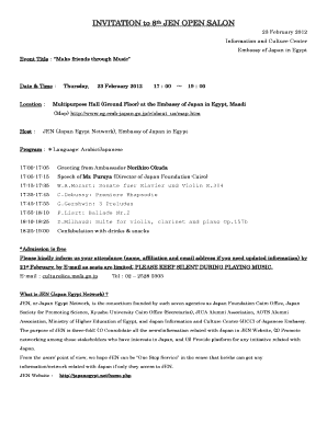 Fillable Online INVITATION to 8th JEN OPEN SALON Fax Email Print ...