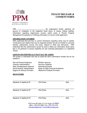 Fillable Online Tenant Release and Consent - Priority Property ...