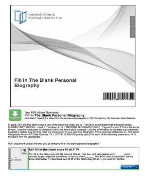 Fillable Online Fill In The Blank Personal Biography - mybooklibrary ...