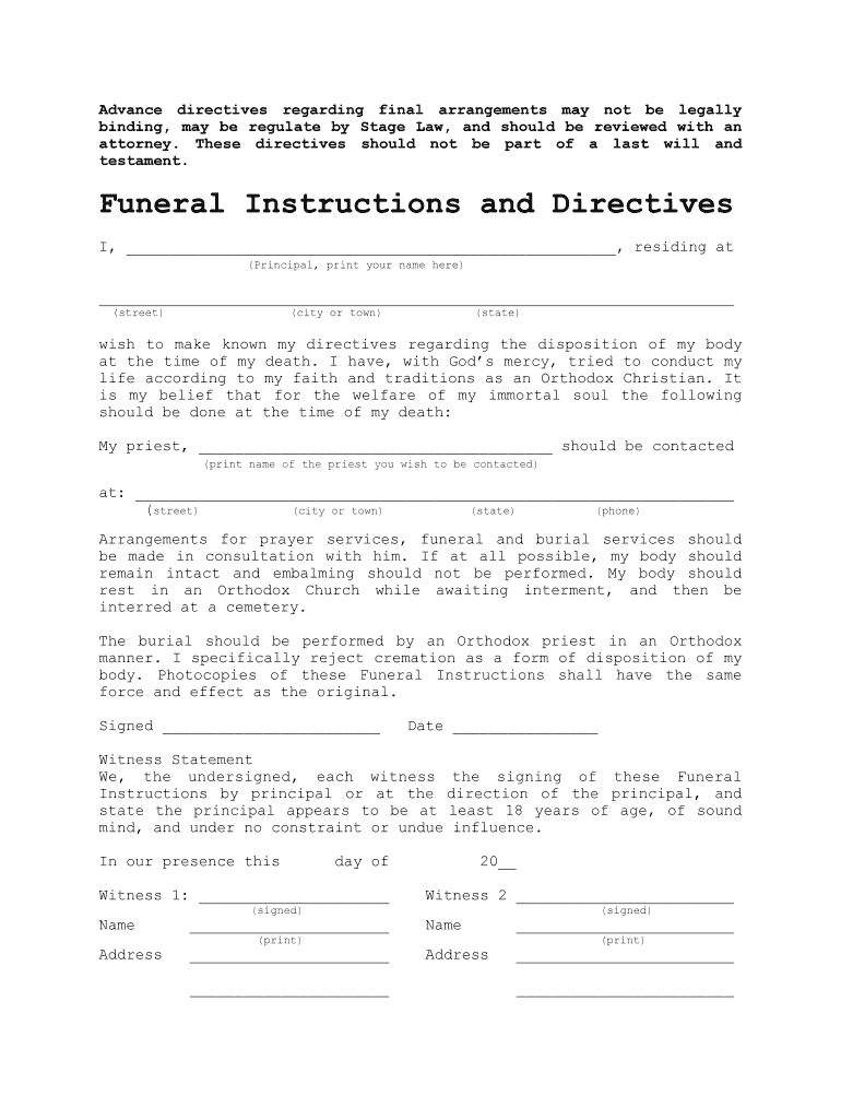 Fillable Online ss-sergius-herman-valaam Funeral Instructions and ...