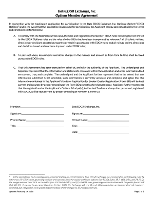 Fillable Online Options Member Agreement Fax Email Print - pdfFiller
