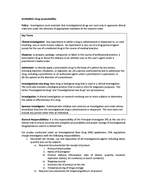 Fillable Online GUIDANCE: Drug accountability Fax Email Print - pdfFiller