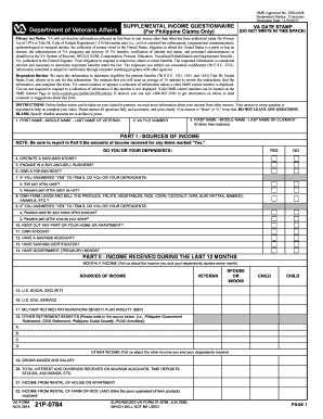 Fillable Online vba va VA Form 21P-0784. Supplemental Income ...