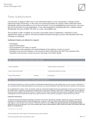 Fillable Online Trade Authorization (Form-42) - Deutsche Asset ...