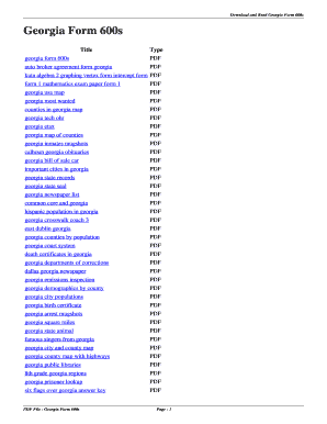 Fillable Online upgo pgafan Georgia Form 600s. georgia form 600s - upgo ...