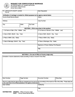 Fillable Online REQUEST FOR VERIFICATION OF MARRIAGE Fax Email Print ...