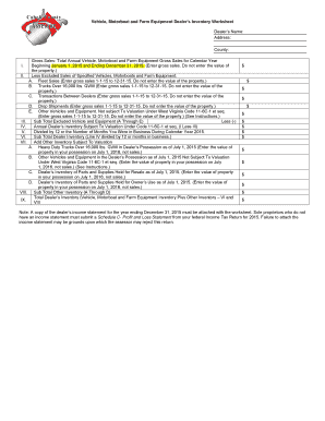 Fillable Online Dealers Worksheet - Cabell County Assessor Fax Email ...