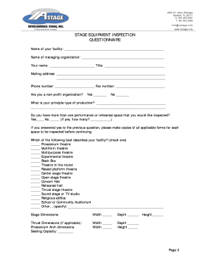 Fillable Online Stage Equipment Inspection Fax Email Print - pdfFiller