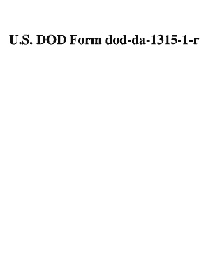 Da Form 1315 - Fill Online, Printable, Fillable, Blank | pdfFiller