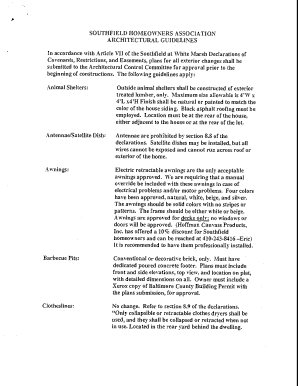 Fillable Online at White Marsh Declarations x Awnings: homeowners and ...