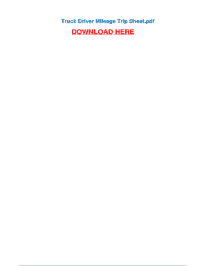 Fillable Online Truck Driver Mileage Trip Sheet - Pdfsdocuments.com Fax ...