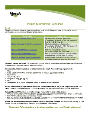 Fillable Online Invoice Submission Guidelines Fax Email Print - pdfFiller