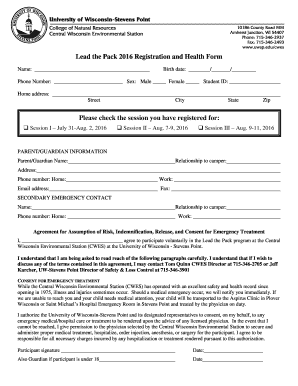 Fillable Online uwsp registration form - UWSP.edu Fax Email Print - pdfFiller