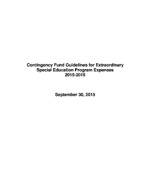 Fillable Online Contingency Fund Guidelines for Extraordinary Special ...
