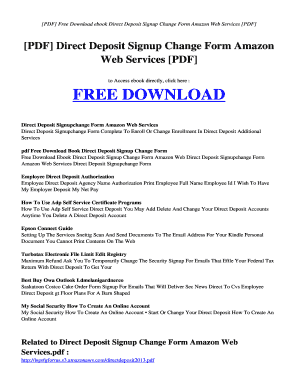 Fillable Online PDF free download book DIRECT DEPOSIT SIGNUP CHANGE ...