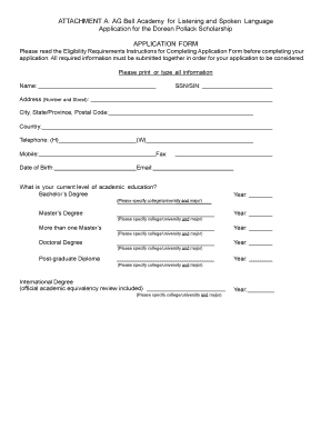 Fillable Online Doreen Pollack Application - AG Bell Fax Email Print ...