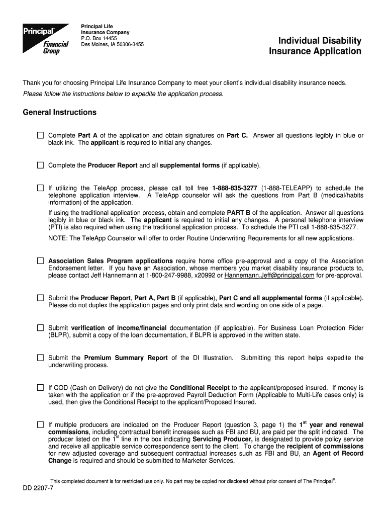 Fillable Online Individual Disability Insurance Application - MetroDI ...