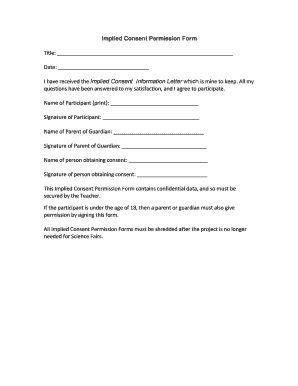 Fillable Online wwsef uwaterloo Implied Consent Permission Form Title ...