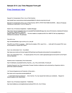 Fillable Online Sample Of A Lieu Time Request Form - pdfsdocuments2.com ...