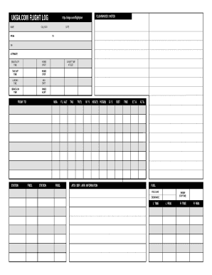Fillable Online UKGA flight log. Flight planner Fax Email Print - pdfFiller