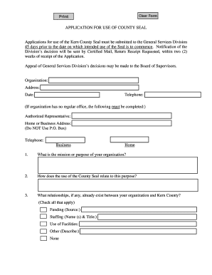 Fillable Online co kern ca Guidelines for Use of County Seal - Kern ...