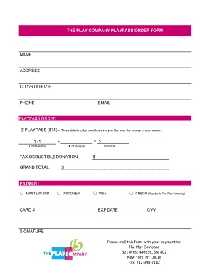 Fillable Online playco Order Form - The Play Company Fax Email Print - pdfFiller