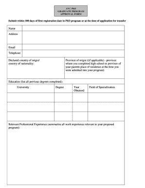 Fillable Online PhD Program Approval Fax Email Print - pdfFiller