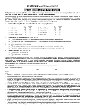 Fillable Online CLASS A LIMITED VOTING SHARES Fax Email Print - pdfFiller