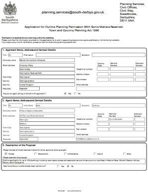 Fillable Online Application for Outline Planning Permission With Some ...