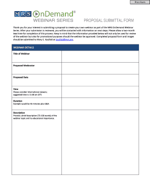 Fillable Online mrs PROPOSAL SUBMITTAL FORM - mrs.org Fax Email Print ...
