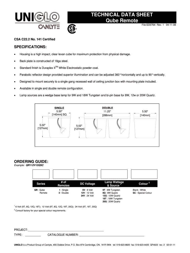 Fillable Online lightingproducts philips TECHNICAL DATA SHEET Qube ...