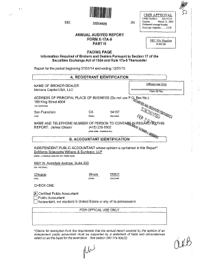 Fillable Online sec OMB APPROVAL SEC 16014426 .)N ANNUAL AUDITED REPORT ... - sec Fax Email ...