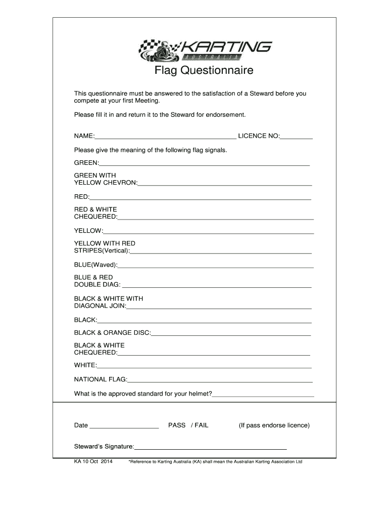 Fillable Online Flag Questionnaire Fax Email Print - pdfFiller
