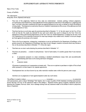 Fillable Online Supplementary Affidavit with Indemnity - Winters Land Search Fax Email Print ...