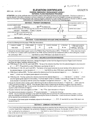 Fillable Online mymanatee ELEVATION CERTIFICATE O.M.B. No 3067-00 ...