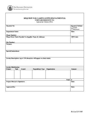 Fillable Online Request for RF Vendor Checks Form (word) Fax Email ...