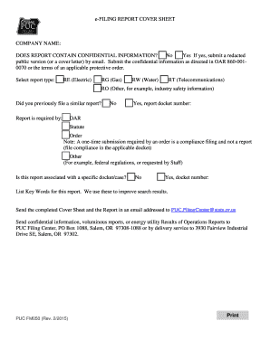 Fillable Online Report eFiling Cover Sheet (WORD Version) - puc.state ...