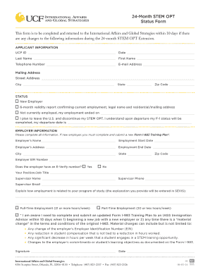 Fillable Online international ucf 24-Month STEM OPT Status Form - UCF ...