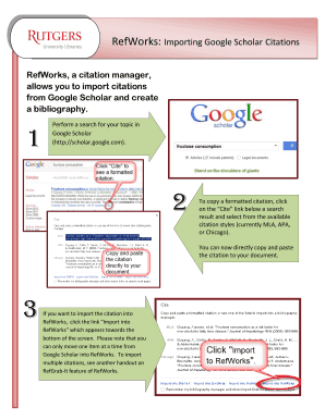 Fillable Online RefWorks, a citation manager, Fax Email Print - pdfFiller