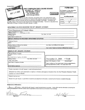Fillable Online webapp iecdb iowa AND CAMPAIGN DISCLOSURE BOARD Regal ...